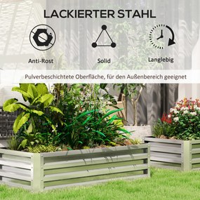 Outsunny Vyvýšený Záhon z Oceli, Studený Rám pro Růst S Otevřeným Dnem, Zahradní Box pro Rostliny 120x60x30,5 cm pro Zahradu, Balkon, Terasu, Rostlin…
