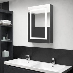 LED koupelnová skříňka se zrcadlem šedá 50 x 13 x 70 cm 326490