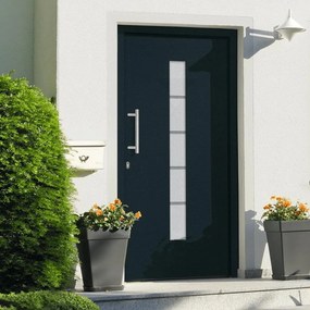 Vchodové dveře hliník a PVC antracitové 100 x 210 cm 3056816
