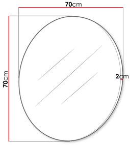 Kulaté nástěnné zrcadlo MERFIM - černé / lesklé černé
