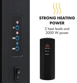 Klarstein Lausanne Vertical, elektrický krb, 2000 W, týdenní časovač, dálkové ovládání, černý