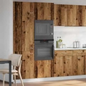 Skříňka Na Mikrovlnku Old Wood 60X57X207 Cm Kompozitní Dřevo Hnědý Dub
