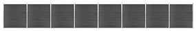 vidaXL Set plotového dílce WPC 1391 x 186 cm černý