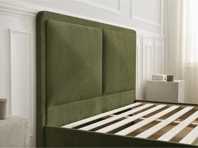 Zelená čalouněná čalouněná dvoulůžková postel s roštem 140x190 cm Mara – Bobochic Paris
