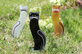 BDK-GLASS Skleněná dekorativní kočka - černá