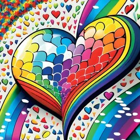 YAZZ Puzzle Mozaikové srdce / 1023 dílků / 60 x 60 cm