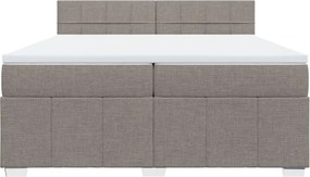 Box spring postel s matrací taupe 200x200 cm textil 3289479