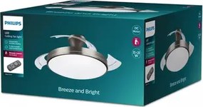 Philips Atlas nikl / Stropní svítidlo s ventilátorem / 28W+35W / 4500l