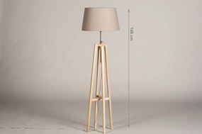 Stojací designová lampa Paola Taupe and Natur Wood