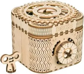 RoboTime 3D dřevěné mechanické puzzle Šperkovnice / od 14 let / 123 dí