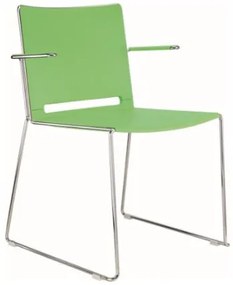 Alba Plastová židle FILO s područkami Barva plastu Alba zelená salvia Černý sklopný stolek