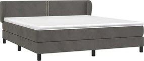 Box spring postel s matrací tmavě šedá 180x200 cm samet 3127446