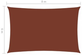 Stínící plachta obdélníková 6 x 8 m oxfordská látka Dekorhome Červená