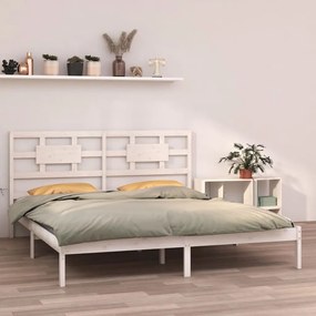 Rám postele bílý masivní dřevo 180 x 200 cm Super King,  3105681