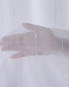 Záclona na dvojitých hačcích flex barva bílá látka poloprůhledná, pletený vzor, vzorované