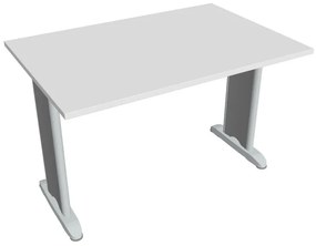 Stůl jednací rovný 120 cm - Hobis Flex FJ 1200 Dekor stolové desky: bílá, Barva nohou: Stříbrná