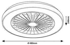 Rabalux 71336-LED Stm. str. svít. s venti. DALFON 40W/230V 3000/4000/6000K+DO
