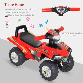 HOMCOM Dětský čtyřkolový elektrický auto-motorek bez pedálů s hudbou a světly 60x38x42cm