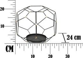 Černý svícen ze železa Mauro Ferretti Ball