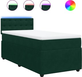 Box spring postel s matrací tmavě zelená 100x200 cm samet 3289977