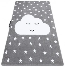 Dywany Łuszczów, Dětský kusový koberec Petit Cloud stars grey, 140x190, šedá, dětský pokoj