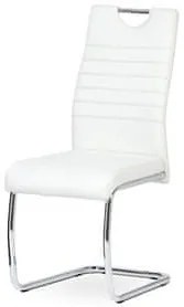 Autronic Moderní jídelní židle Jídelní židle koženka bílá / chrom (DCL-418 WT)