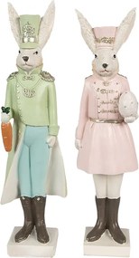 Dekorace zaječí žena v růžové uniformě a vajíčkem - 7*6*23 cm