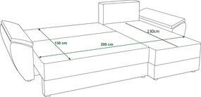 Rozkládací oboustranná sedací souprava do L TAVERO 251x140 cm, tmavě zelená