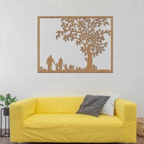 dřevo života Dřevěný strom na zeď RODINA Rozměry (cm): 60x48, Barevný vzor: Horský dub