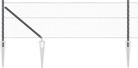 Hexagonální plot s podpěrou 50 x 0,6 m Ocel potažená PVC Šedá 3353265