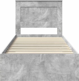 Rám postele se zásuvkou Betonově šedá a stříbrná 75 x 190 cm 3410376