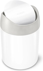 Simplehuman mini odpadkový koš na stůl, 1,5 l, bílá ocel, cw2079