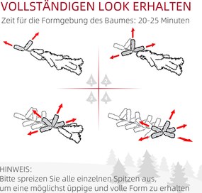 HOMCOM Umělý vánoční stromek, zasněžený, úzký design, nehořlavý, 180 cm, zelená/bílá
