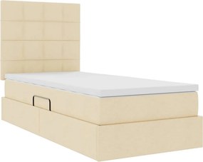 Postel s úložným prostorem a matrací Krémová 100 x 200 cm 3371764