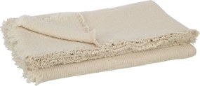 Béžový mušelínový pléd s třásněmi Muslin - 130*180 cm