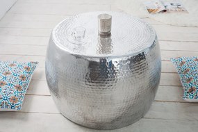 Ručně vyrobený konferenční stolek Orient stříbrný 60cm