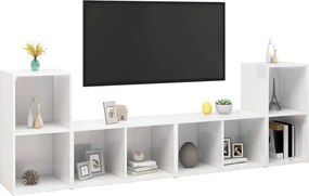 vidaXL TV skříňky 4 ks 72 x 35 x 36,5 cm dřevotříska [3079976] Barva: bílá s vysokým leskem
