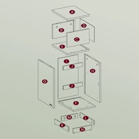 Vasagle Noční stolek ROBIN, 30x25x65cm, bílá