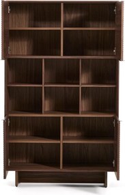 Tmavě hnědá skříňka v dekoru ořechu 100x163x40 cm Norlen – Kave Home