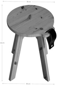 Bílý Odkládací stolek z borovicového dřeva Country –  40 × 40 × 45 cm KARUP DESIGN