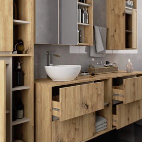 Skříňka pod umyvadlo VAMI Š90 2SZ dub artisan / kašmír