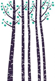 Samolepka / dětská samolepka Bříza - strom 5227 - 150 x 99 cm