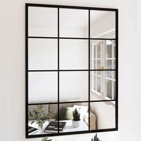Nástěnné zrcadlo černé 80 x 60 cm kov - Default Title