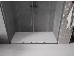 Mexen Velar L Duo, posuvné sprchové dveře do otvoru 170 cm, 8mm čiré sklo, grafit broušený, 871-170-003-02-66