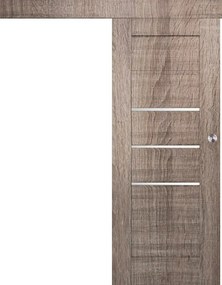 posuvné interiérové dveře na stěnu vasco doors IBIZA model 4 Průchozí rozměr: 70 x 197 cm, Orientace dveří: Levé dveře, Dekor: Dub šedý