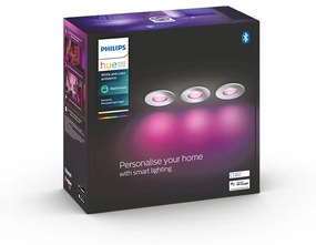 Philips HUE LED White and color Ambiance Xamento koupelnové zapuštěné svítidlo 3-set GU10 3x5,7W 3x350lm 2200-6500K IP44 chróm stmívatelné BlueTooth Koupelnové svítidla Philips HUE