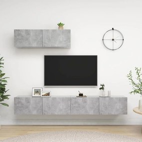 TV skříňky 3 ks betonově šedé kompozitní dřevo 3079123