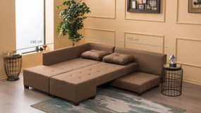 Hanah Home Rozkládací rohová pohovka MANAMA hnědá levý roh 825BLC1184