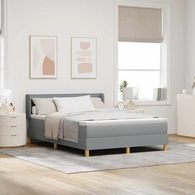 Postel s boxspringem s matrací Světle šedá 190 x 140 cm textil 3341223