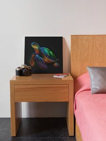 Obraz na plátně - barevná mořská želva FeelHappy.cz Velikost obrazu: 80 x 80 cm